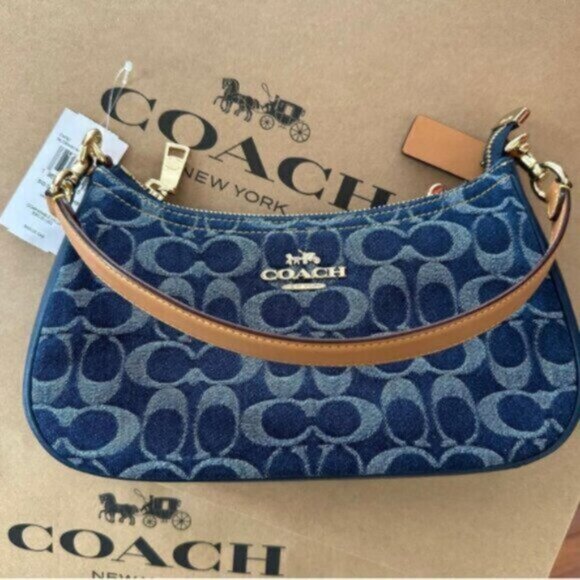 Coach | Bags | Coach Denim Teri Shoulder Bag | Poshmark